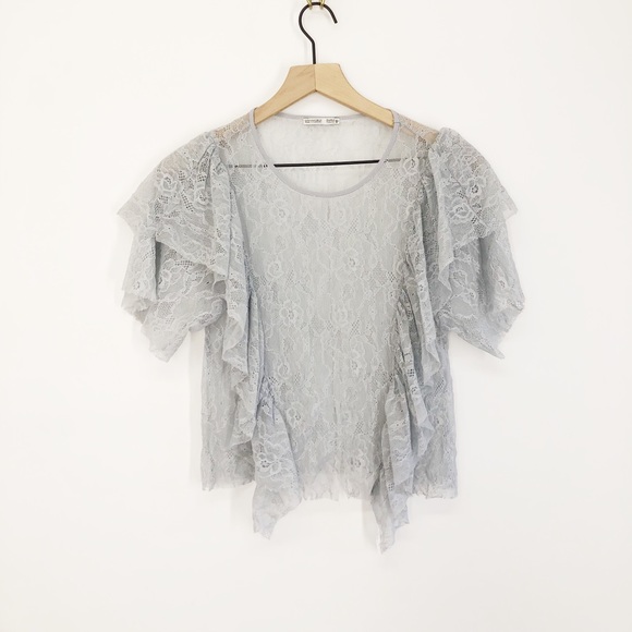 Zara | Tops | Zara Lace Ruffle Blouse Size Medium | Poshmark
